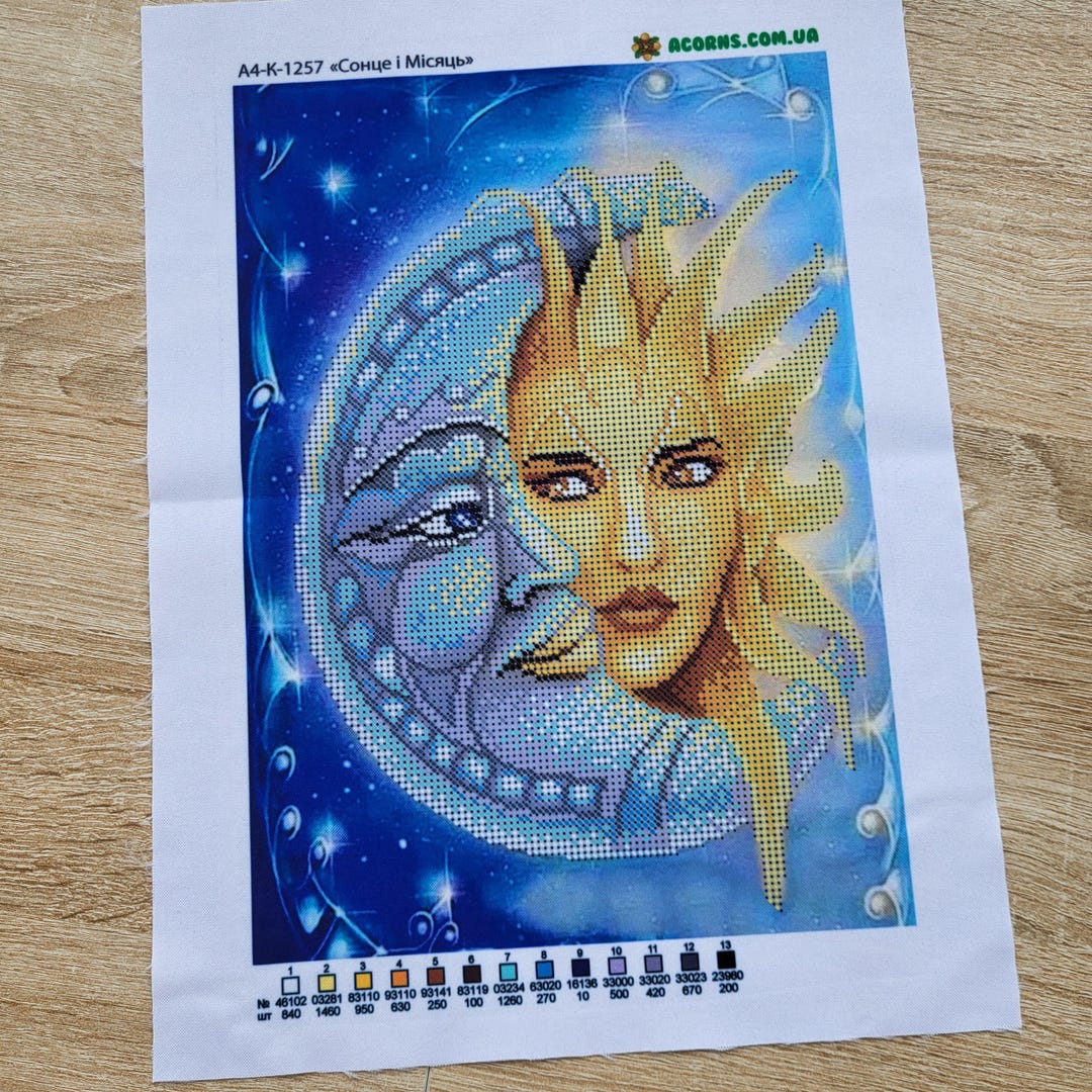 Sun and Moon Bead Embroidery Kit Celestial DIY Beadwork Craft - Etsy