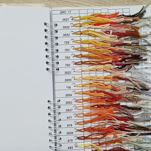 DMC Color Chart With Real Thread Samples, 480 Colors Floss Reference ...