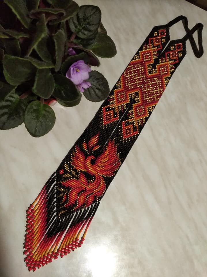 Beaded Necklace Bird Phoenix Gerdan Bead Loom Necklace Seed Beads ...