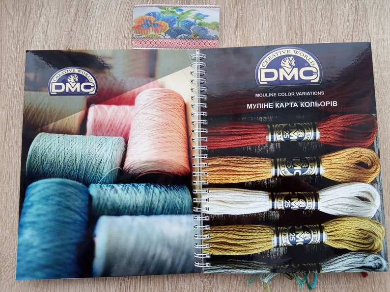 DMC Color Cards With Thread 482 Real Color Samples | Etsy