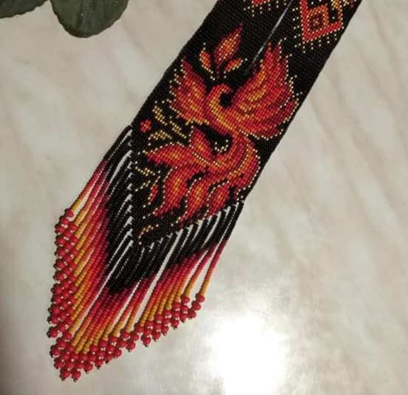 Beaded Necklace Bird Phoenix Gerdan Bead Loom Necklace Seed - Etsy