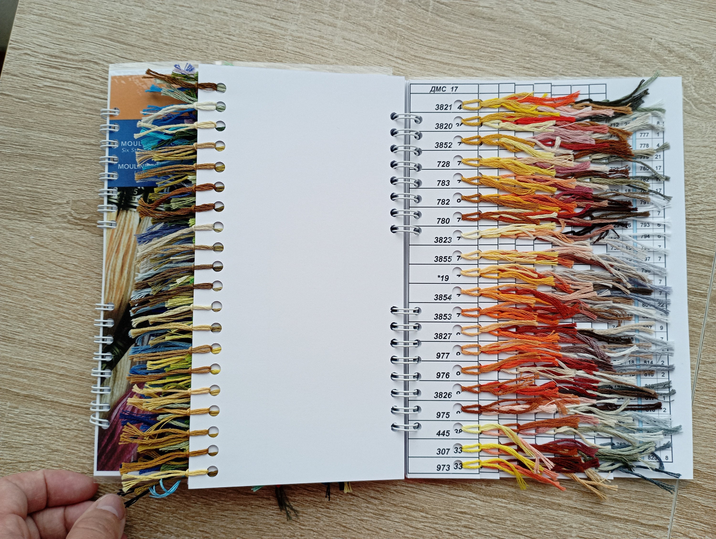 DMC Color Chart With Real Thread Samples, 480 Colors Floss Reference ...