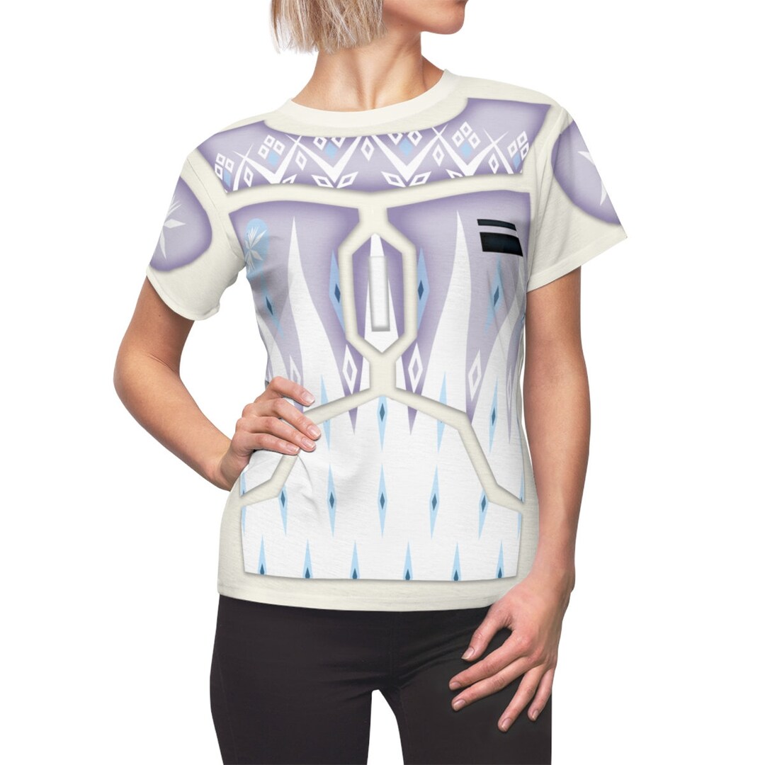 Mando Armor Elsa Frozen 2 White Dress All Over Print Running Costume ...
