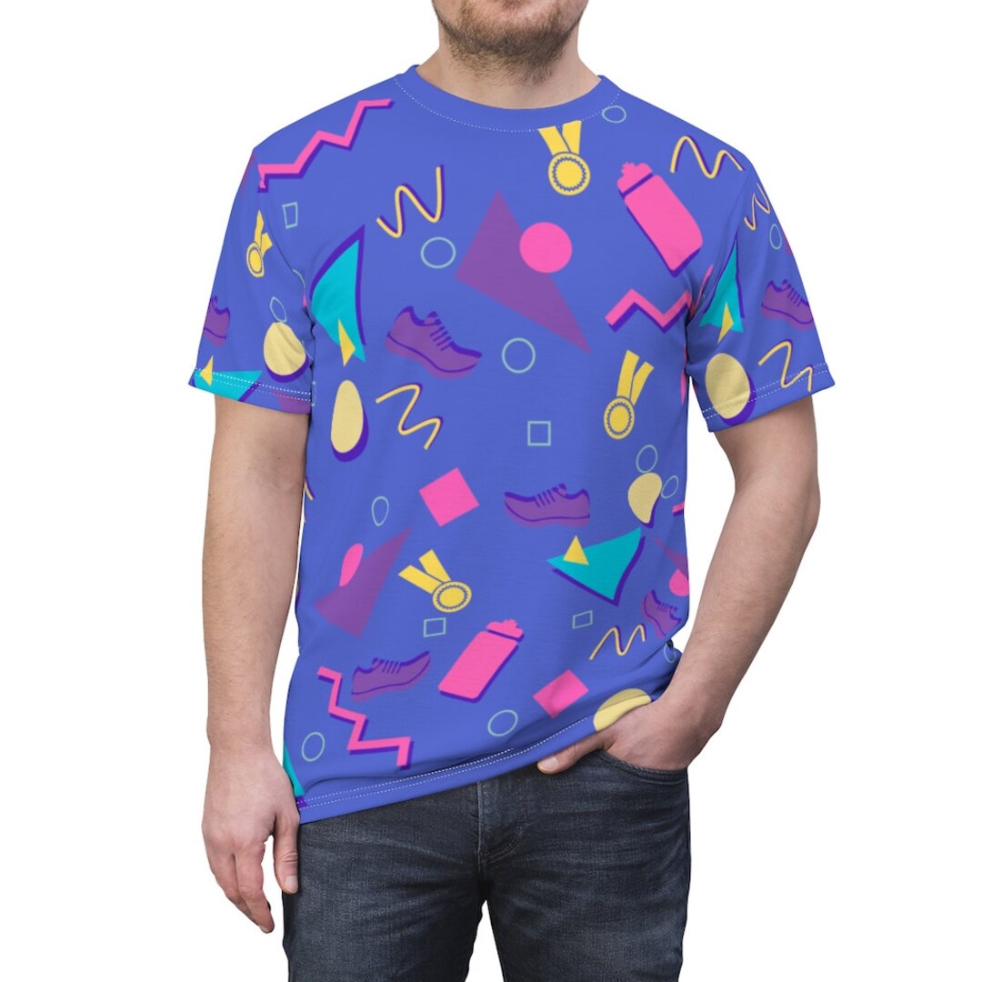 90s Throwback Themed Pattern Marathon Weekend Unisex All Over Print ...