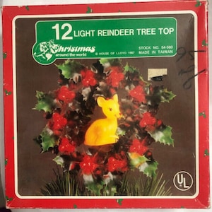 Vintage Retro Christmas Display Light up Rudolph the Red Nosed Reindeer ...