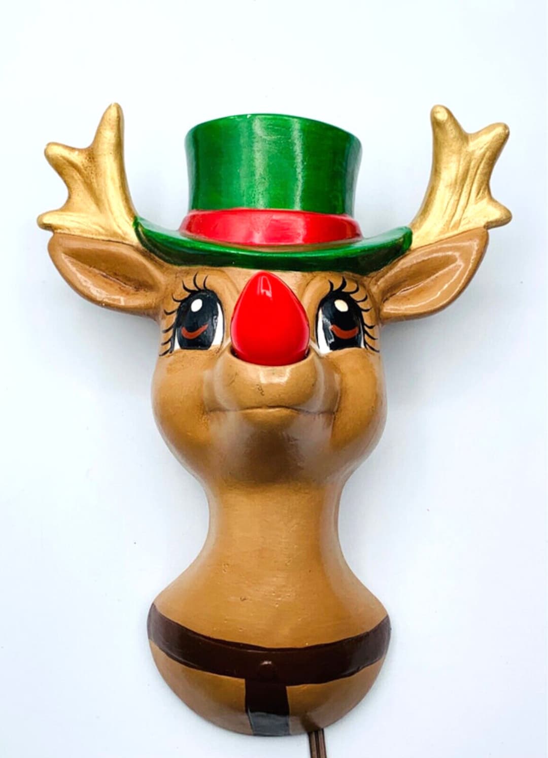 Electrified Lamp MCM Vintage 9 X 7 Light up Nose Rudolph the Red Nosed ...