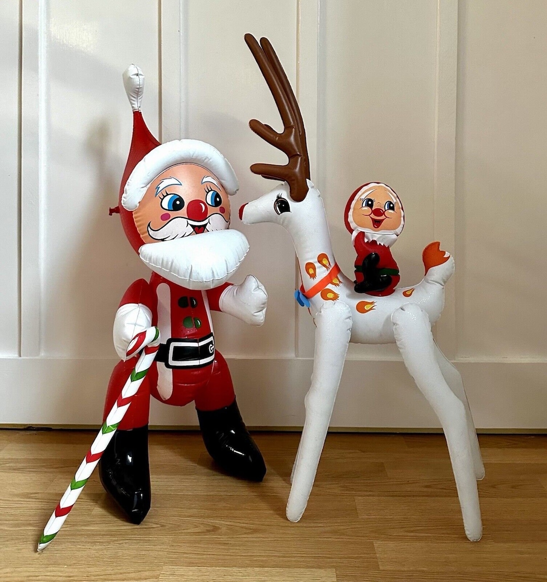 WOW Vintage 30 Inch Tall Inflatable Blow up Rudolph the Red Nosed ...