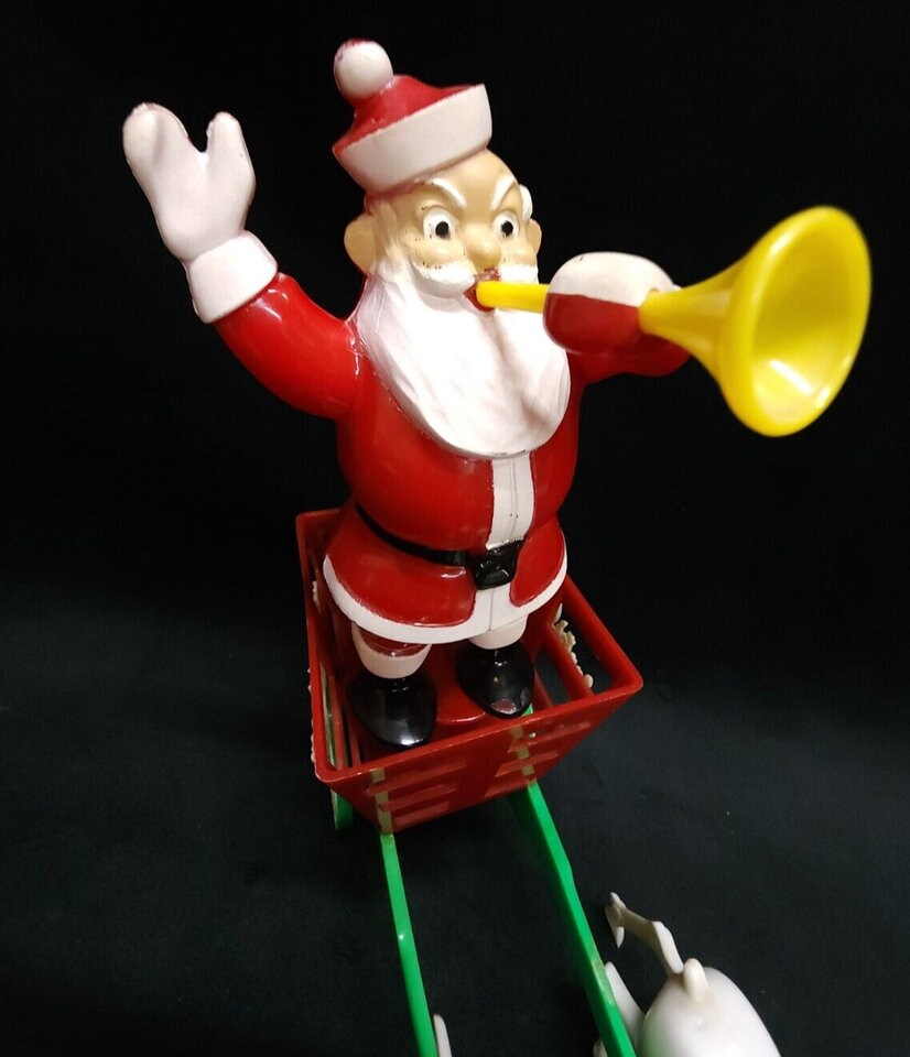 1950s Rosbro Rosen Santa’s Candy Wagon Christmas Reindeer Hard Plastic ...
