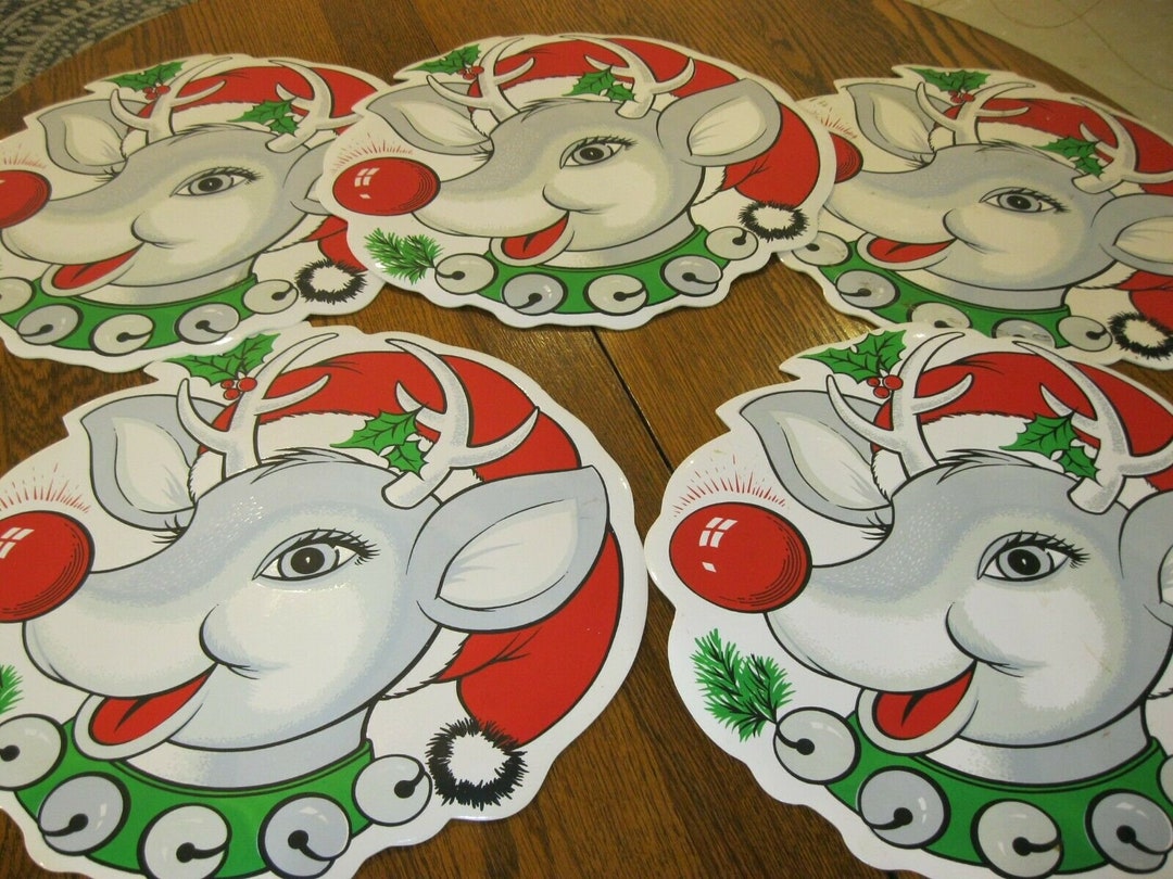 1 Left MCM Retro Vintage Vinyl Christmas 15x15 Rudolph the Red Nosed ...