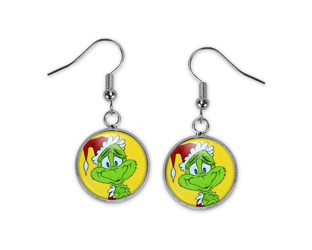 Re purposed Re-imagined Grinch Wire Christmas Dangle Drop Earrings - Etsy