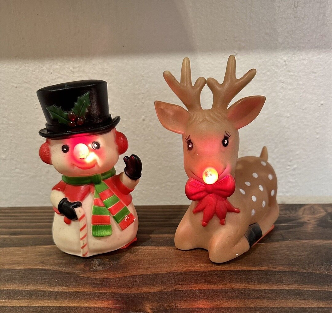 Vintage Christmas Blinking Frosty or RUDOLPH the Red Nosed Reindeer ...