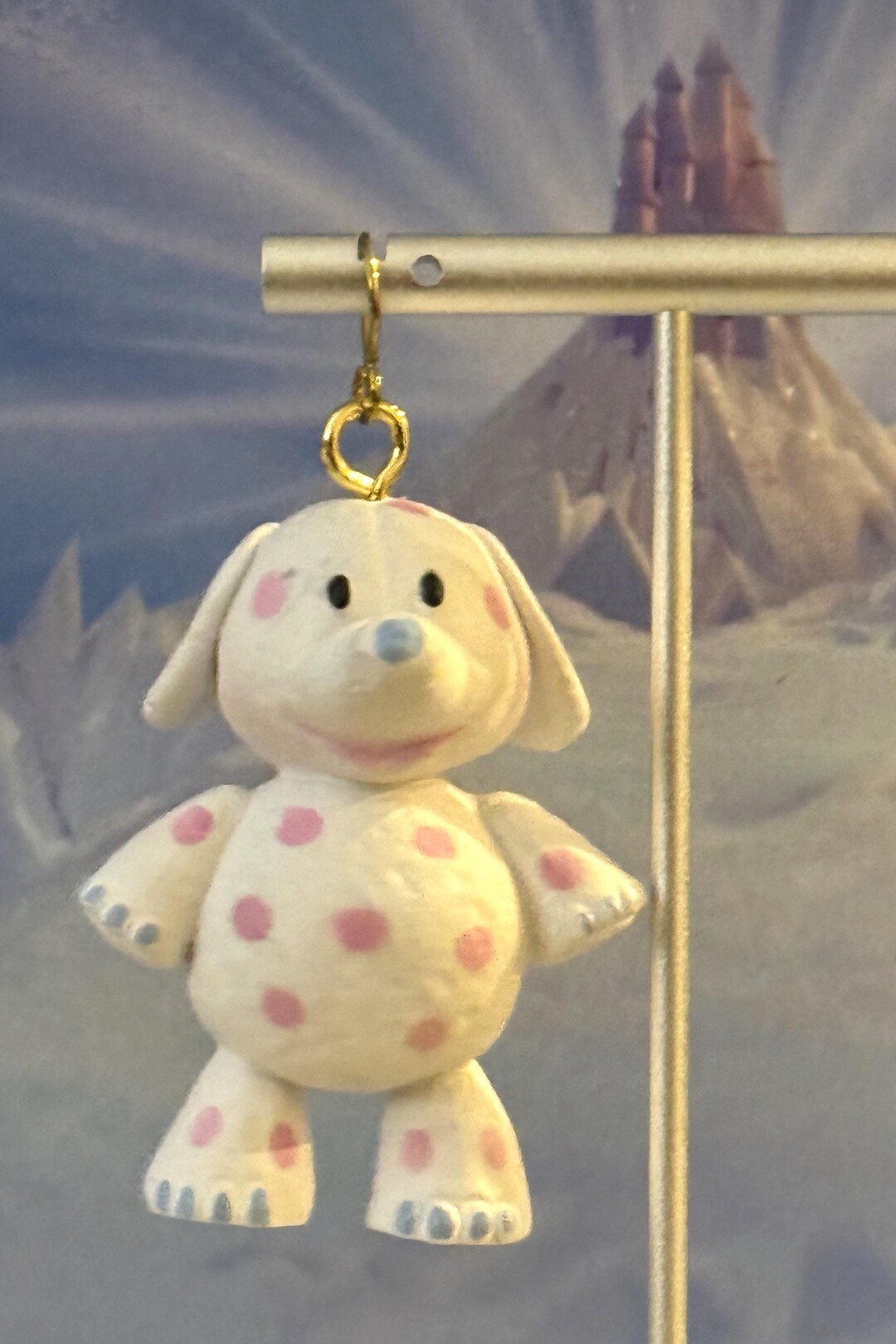 Upcycled Pink Polka Dot Elephant Ornament - Rudolph Misfit Toy (2 In ...