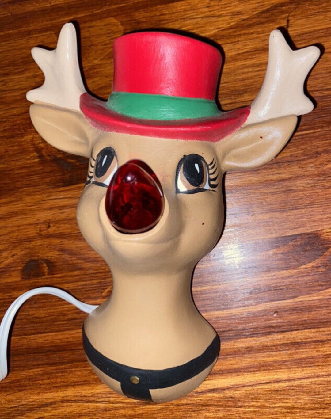 Electrified Lamp MCM Vintage 9" X 7" Light up Nose Rudolph the Red ...