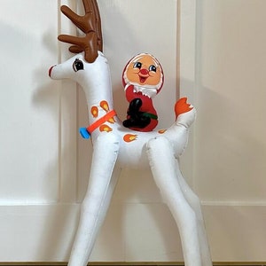 WOW Vintage 30 Inch Tall Inflatable Blow up Rudolph the Red Nosed ...