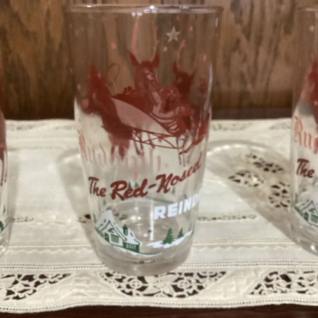 1950's MCM Retro Set of 4 RARE Kentley Christmas RLM Rudolph the Red ...