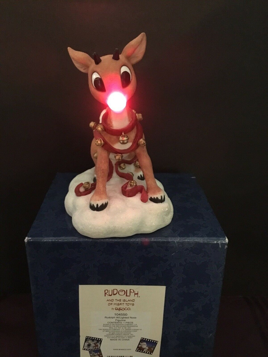Vintage Large Rudolph With Lighted Nose! Christmas Enesco the Island of ...