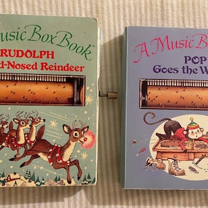 Vintage Rudolph & Pop Goes the Weasel Music Box Book Set - Etsy