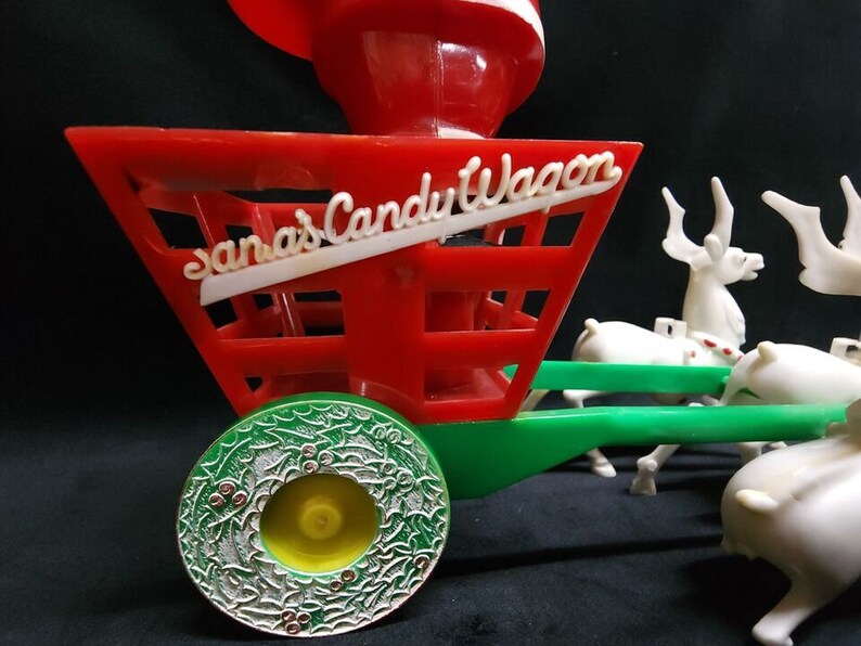 1950s Rosbro Rosen Santa’s Candy Wagon Christmas Reindeer Hard Plastic ...