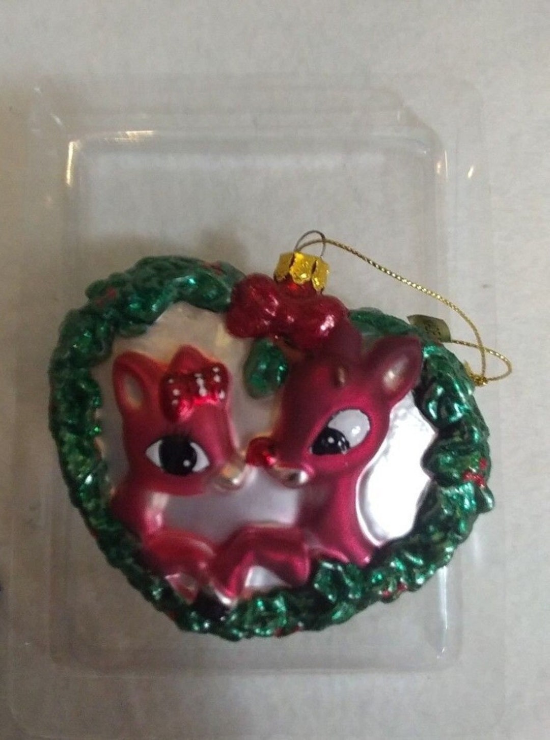 Very Rare! RUDOLPH and CLARICE Heart Romance Love Christmas Tree Wreath ...