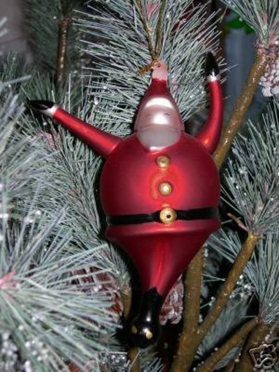 Very Rare Santa Baby Art Deco Style Decor Rudolph Glass Blown Ornament ...