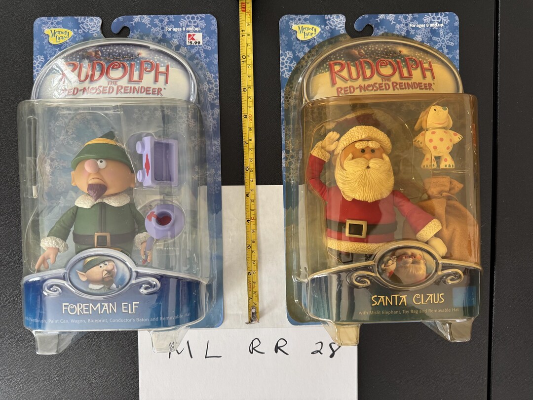 2 Sets Vintage Fat Santa Claus, Pink Elephant / Foreman Boss Elf ...