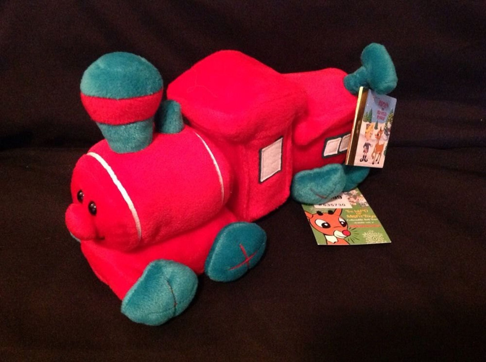 1998 Vintage CVS 12 Inch Large Plush Red Train Rudolph Reindeer Island ...