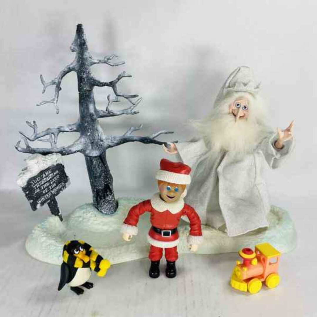 Rare 8 Inch Doll Santa Comin to Town Winter Warlock, Tree, Train Sign ...
