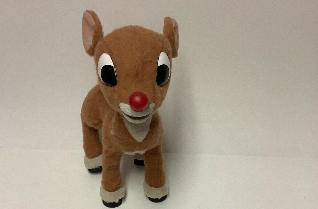 Vintage Rudolph Plush Figurine: 16" Talking Light-up Nose, Poseable - Etsy