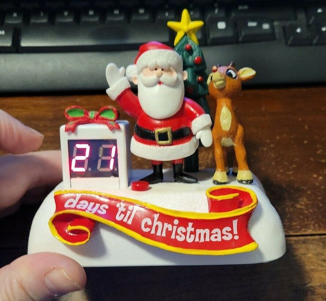 Talking Rudolph the Red Nosed Reindeer Santa Advent Clock Calendar ...