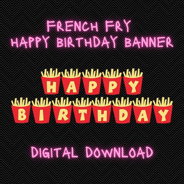 French Fry Birthday Banner - Etsy