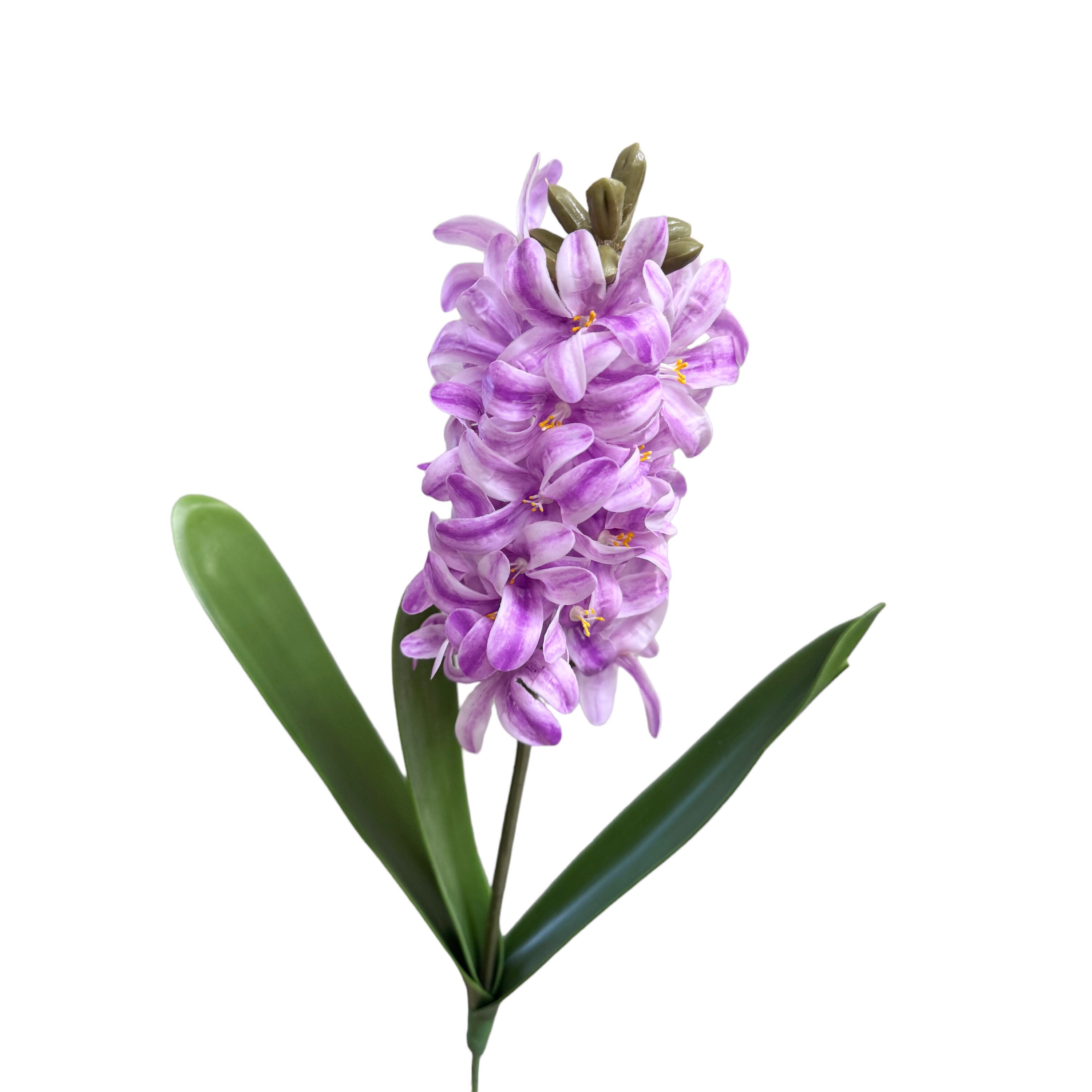16-inch Artificial Hyacinth Stems With Triple Leaves, Assorted Colors ...