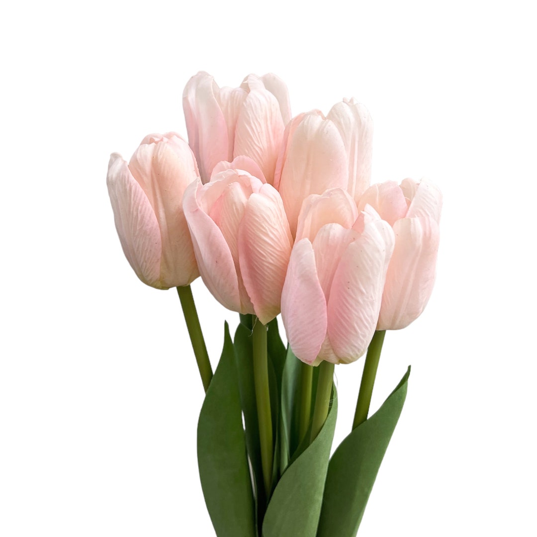Realistic Touch Artificial Tulips Stems in Multiple Colors - Set of 6 ...