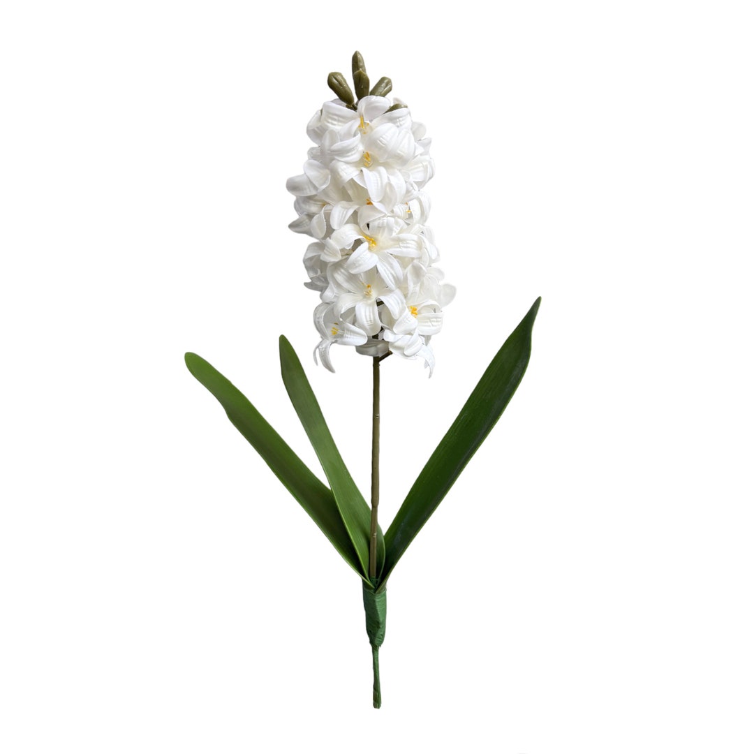 16-inch Artificial Hyacinth Stems With Triple Leaves, Assorted Colors ...