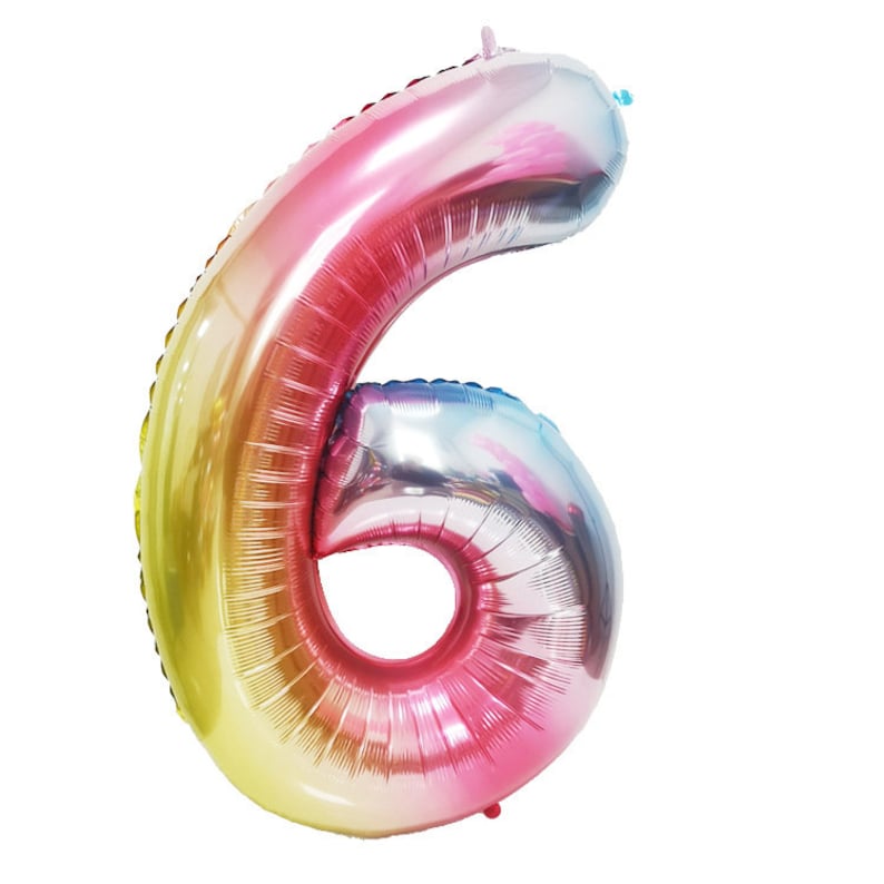 40 Rainbow Gradient Color Number Foil Balloon Birthday | Etsy