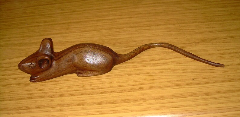 Carved Wooden Mouse Oak or Walnut Can Be Fixed to - Etsy