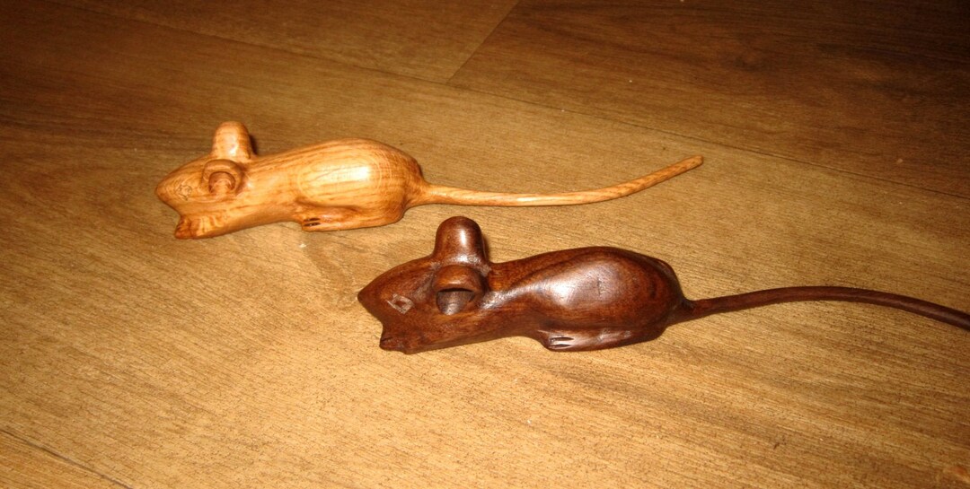 Carved Wooden Mouse Oak or Walnut Can Be Fixed to Furniture. - Etsy