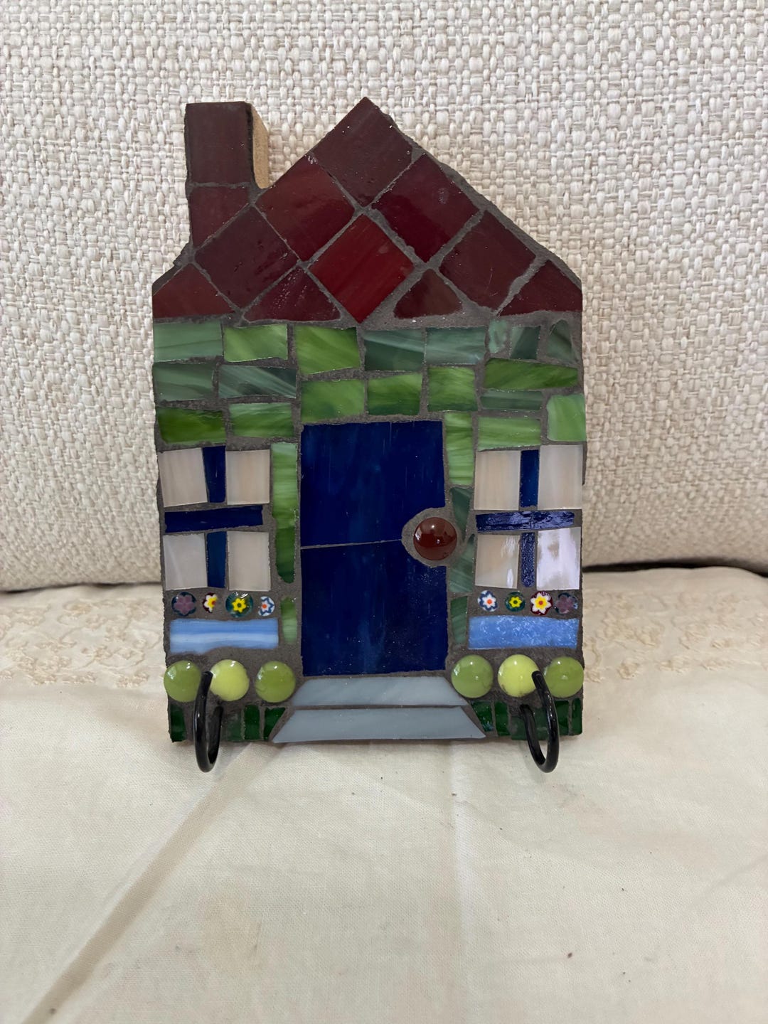 Mosaic Key Holder With 2 Black Hooks - Etsy