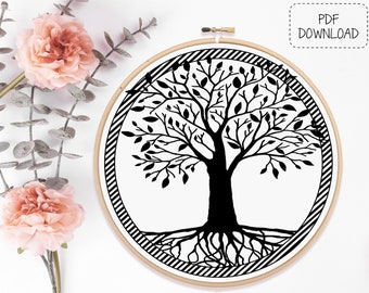 Hand Embroidery Pattern PDF Download 'tree of Life | Etsy