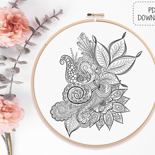 Hand Embroidery Pattern PDF Download 'mandala 6' - Etsy