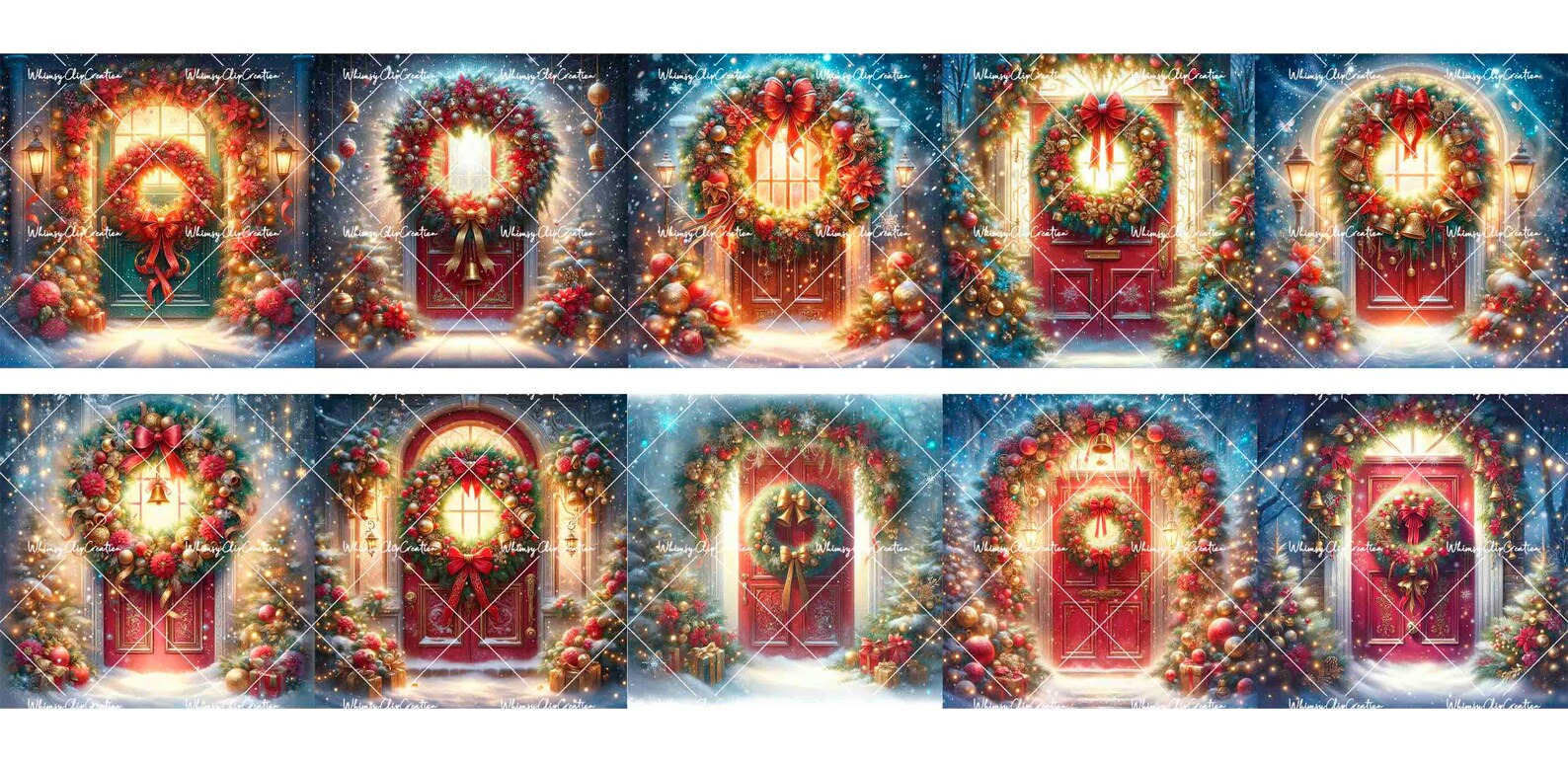 Enchanting Christmas Doors Clipart 10 Magical Holiday PNG Designs for ...