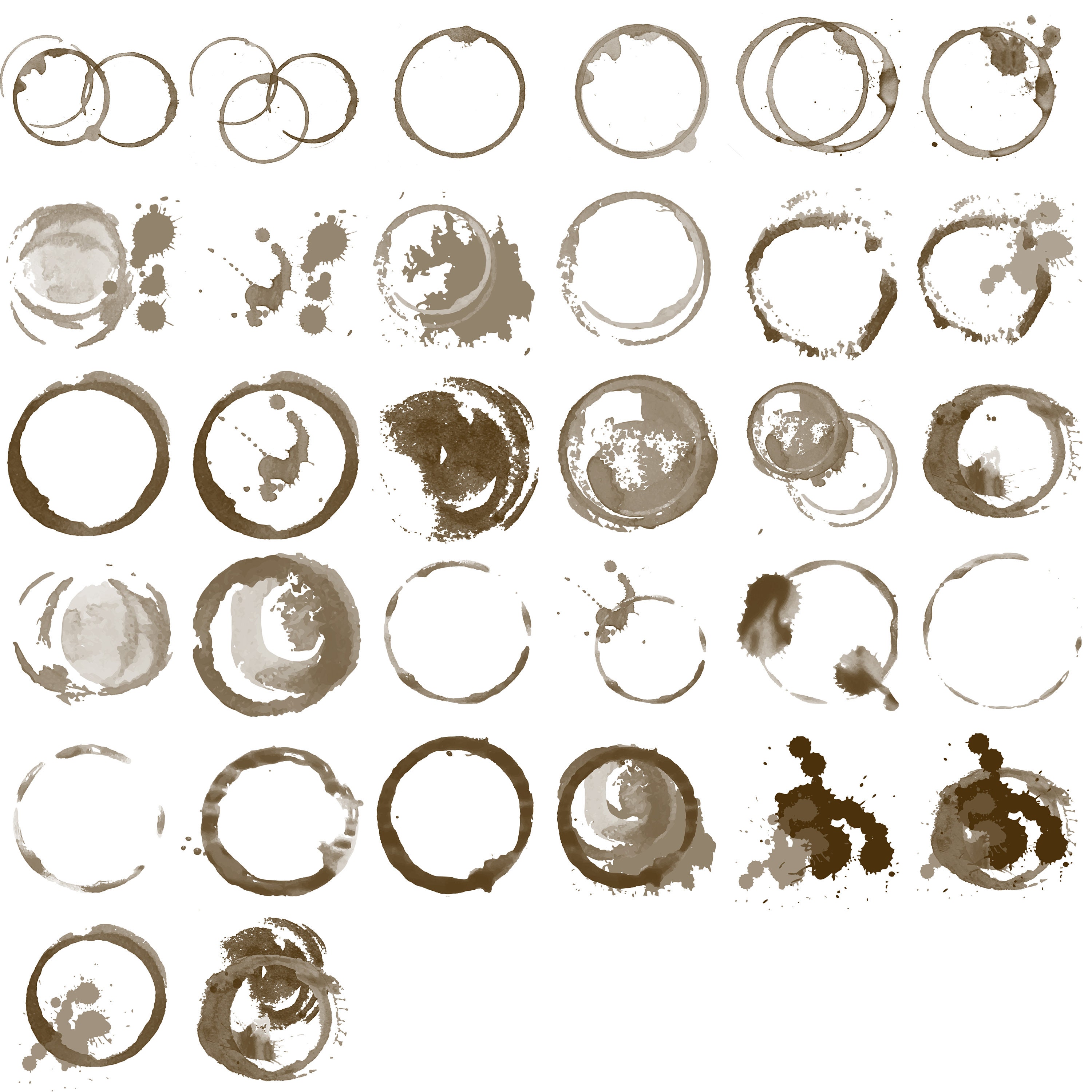 Coffee Stains Clip Art Commercial Use Digital Paper Scrapbook Paper ...