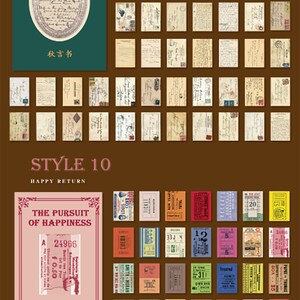 50 Sheets Retro Paper Mini Memo Booklet Mini Vintage Printed - Etsy