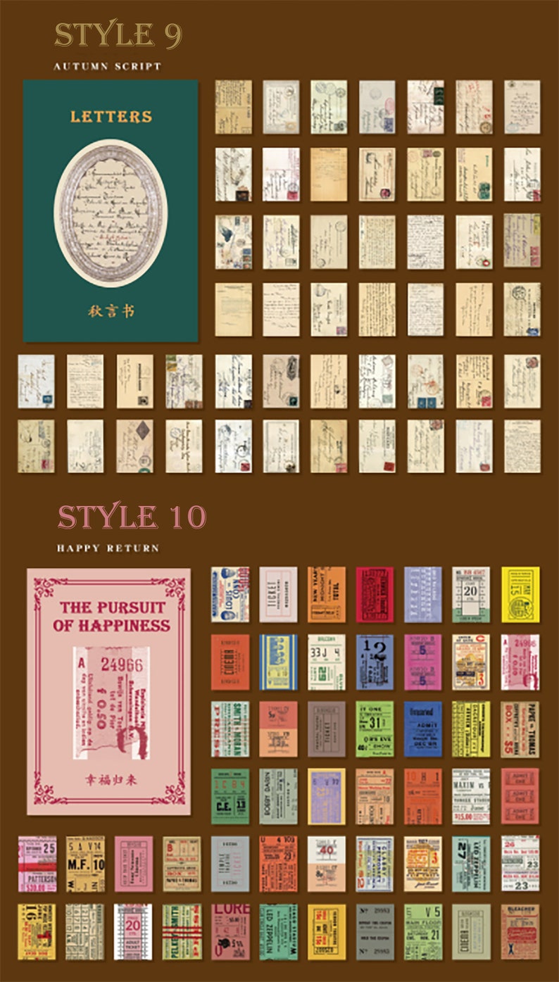 50 Sheets Retro Paper Mini Memo Booklet Mini Vintage Printed - Etsy