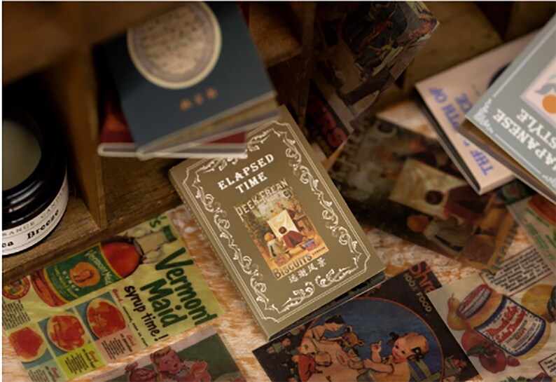 50 Sheets Retro Paper Mini Memo Booklet Mini Vintage Printed - Etsy