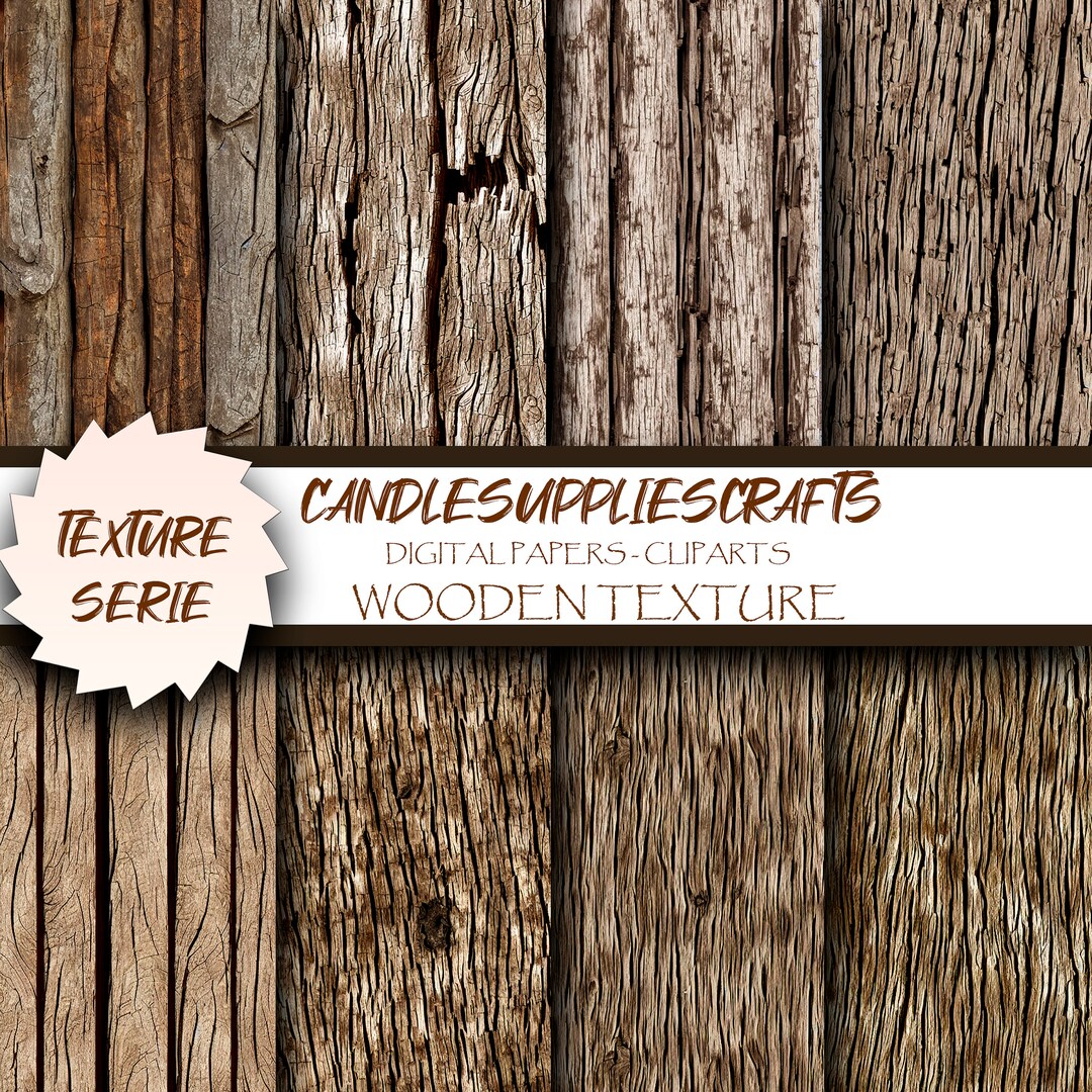 8 Stylized Wooden Texture Theme Digital Paper Commercial Use Digital ...