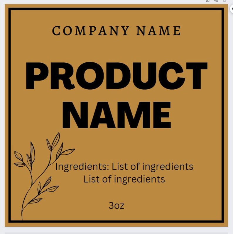 Editable Square Label. Simply Natural Sticker Template. Customize ...