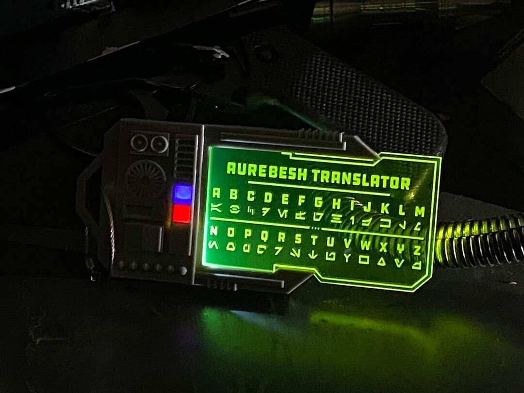 Light up Aurebesh Translator Card Star Wars, Galaxys Edge - Etsy