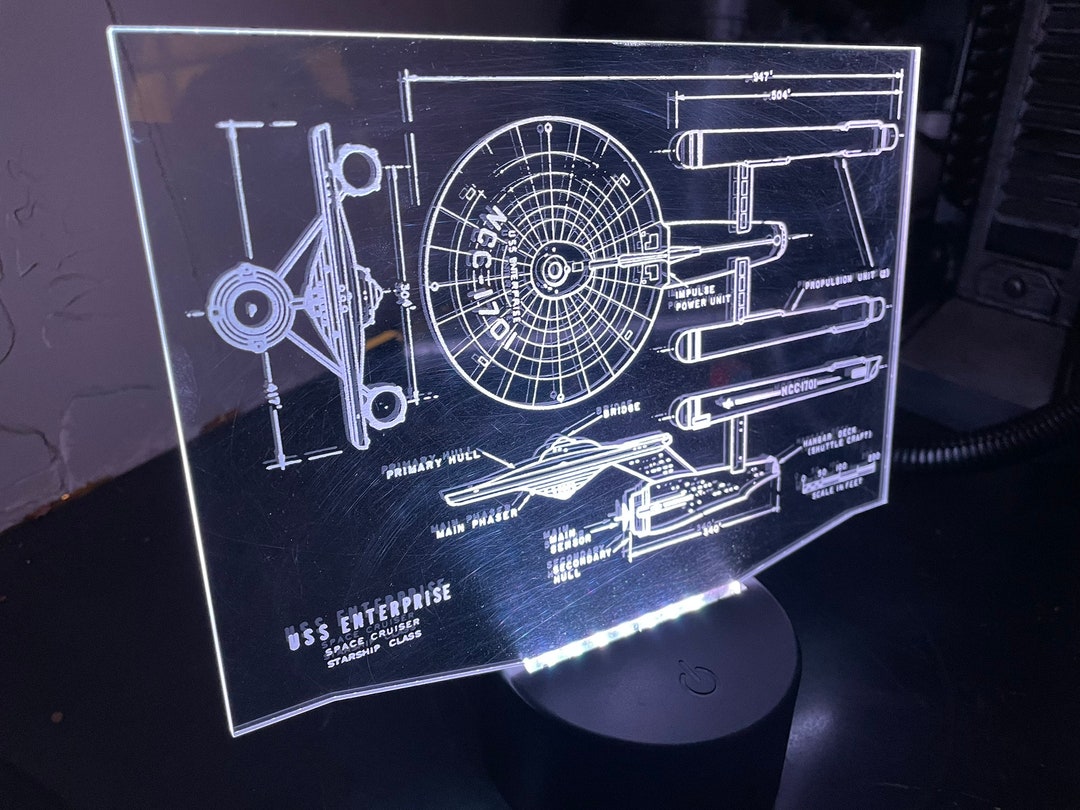 USS Enterprise Light Star Trek, Desk Lamp - Etsy