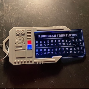 Light up Aurebesh Translator Card Star Wars, Galaxys Edge - Etsy