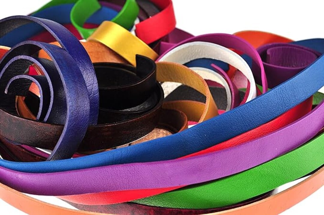 Flat Leather Cord | Length: 1 Meter | Thickness: Approx. 2 Mm | Color ...